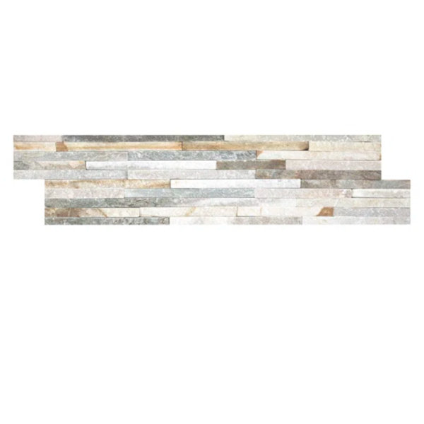 e-Joy 24" X 6" Stacked Natural Stone Ledger Panel Wall Tile, Diy Slate Wall Panels, Easy Install ...